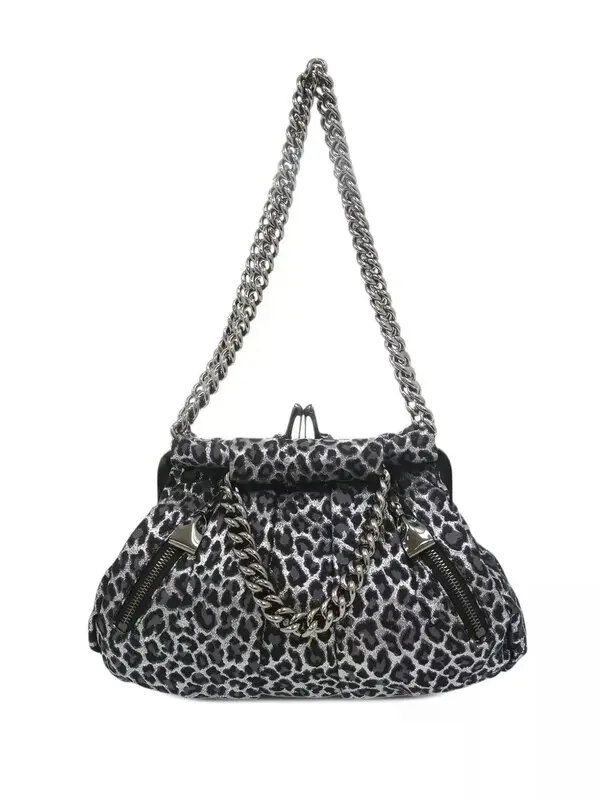 CHRISTIAN LOUBOUTIN 2010-2026 Canvas Leopard Print High Heels Shoulder Bag