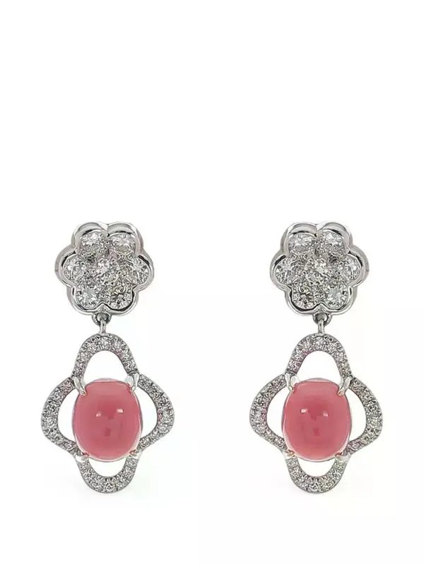 SABOO FINE JEWELS Conch Pearl And Diamond Flower Drop Earrings