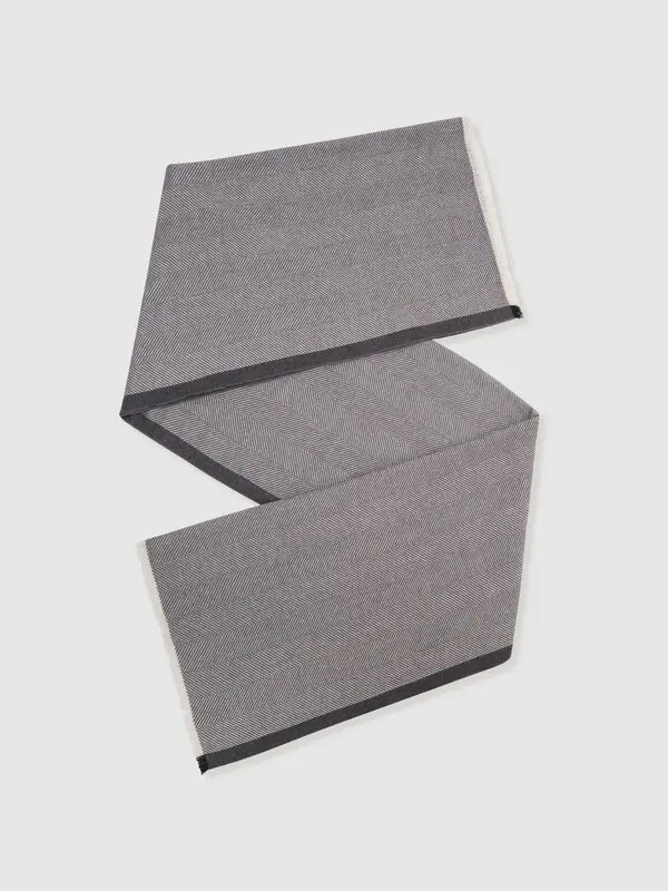 REISS Hallie Herringbone Scarf With Wool