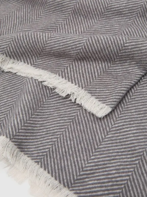 REISS Hallie Herringbone Scarf With Wool