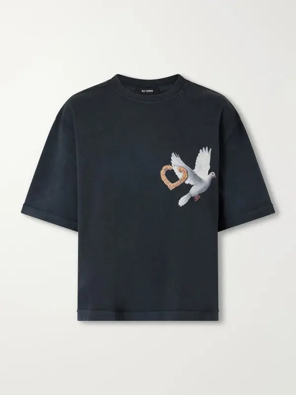 WILLY CHAVARRIA El Movimento Brava Distressed Printed Cotton-jersey T-shirt