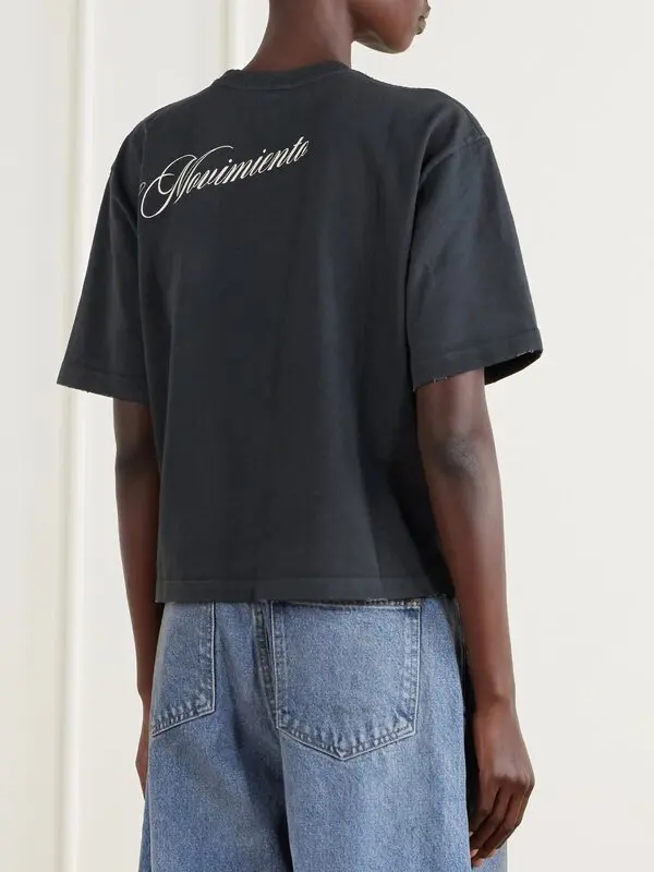 WILLY CHAVARRIA El Movimento Brava Distressed Printed Cotton-jersey T-shirt