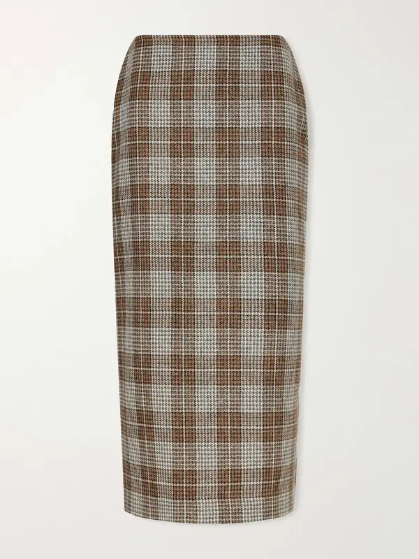 Giuliva Heritage The Virginia Checked Wool Knee-length Skirt