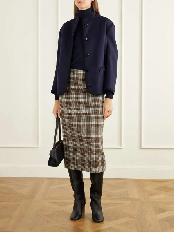 Giuliva Heritage The Virginia Checked Wool Knee-length Skirt
