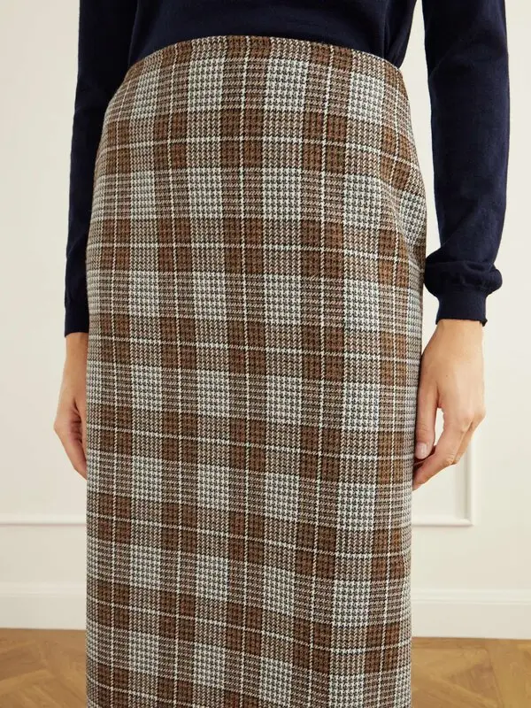 Giuliva Heritage The Virginia Checked Wool Knee-length Skirt