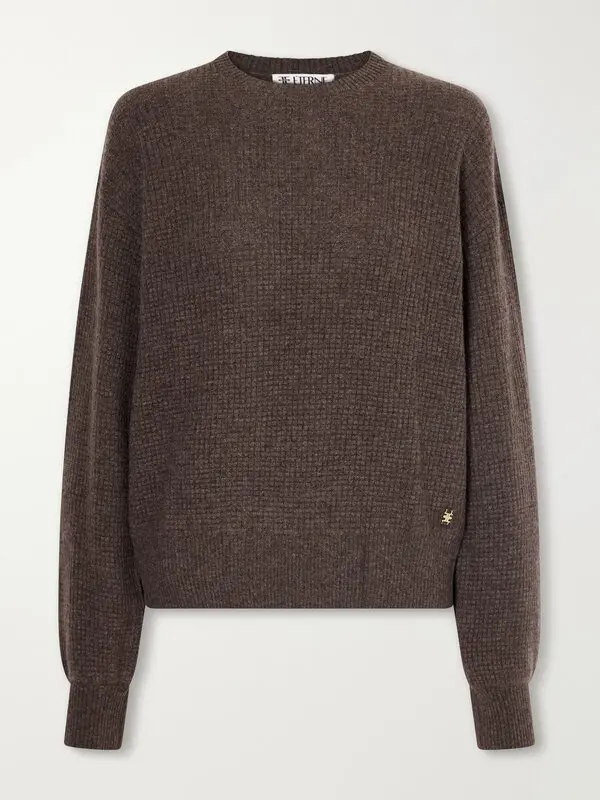 Eterne Brock Waffle-knit Cashmere Sweater