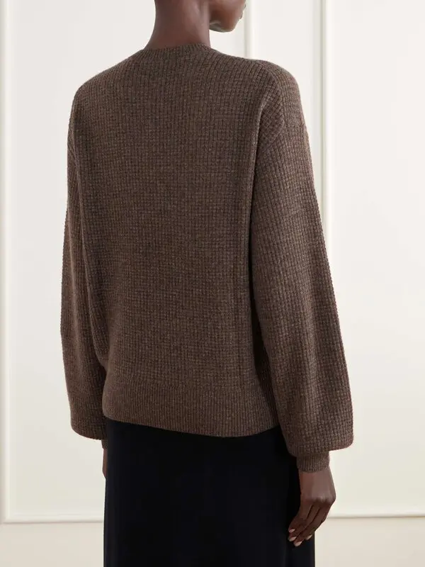 Eterne Brock Waffle-knit Cashmere Sweater