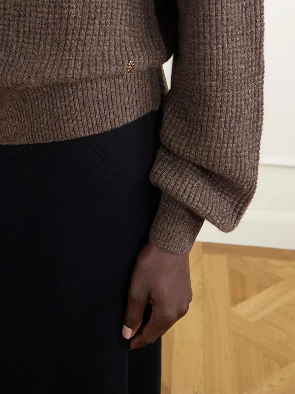 Eterne Brock Waffle-knit Cashmere Sweater