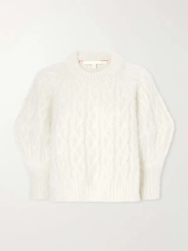 RÙADH The Chalmers Brushed Cable-knit Mohair-blend Sweater
