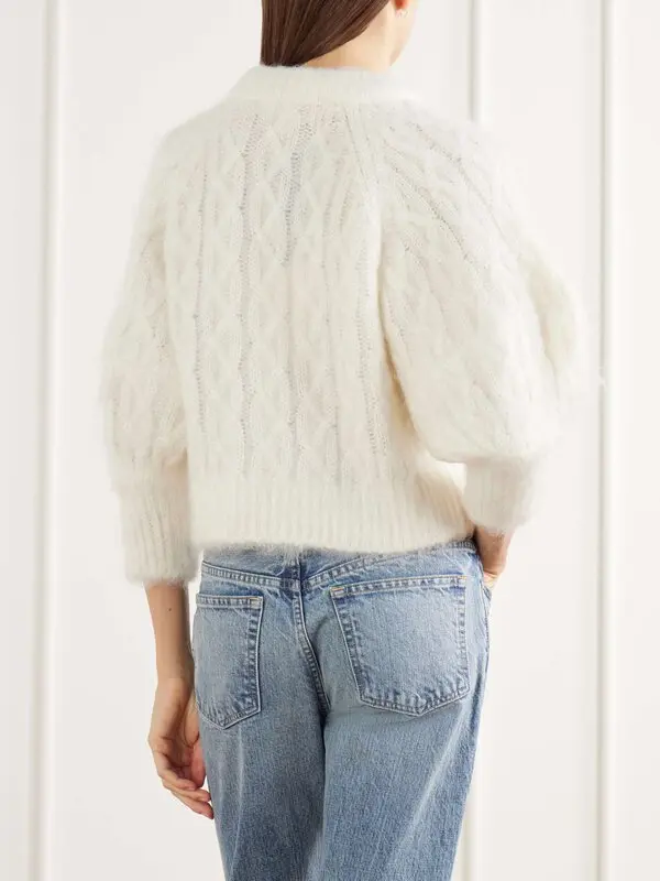 RÙADH The Chalmers Brushed Cable-knit Mohair-blend Sweater - Ivory