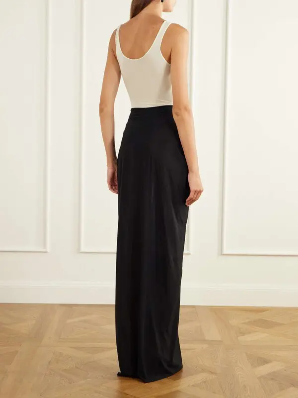 MAYGEL CORONEL Aria Ruched Two-tone Jersey Midi Dress