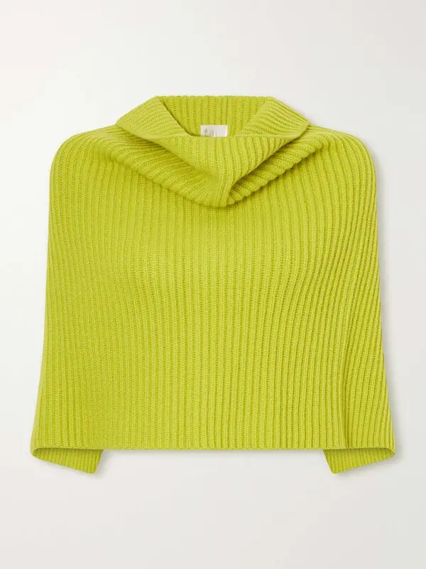 RÙADH The Lossie Ribbed Cashmere Cape Scarf