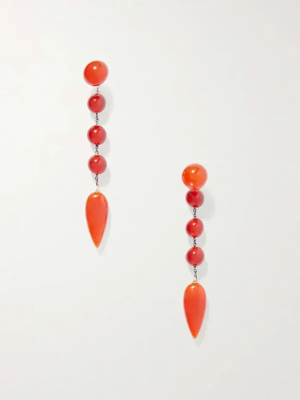SOPHIE BUHAI Phoenician Small Sterling Silver And Carnelian Beaded Earrings