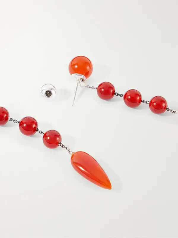 SOPHIE BUHAI Phoenician Small Sterling Silver And Carnelian Beaded Earrings