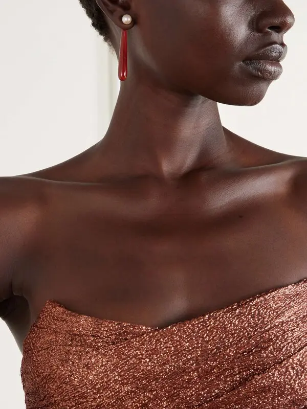 SOPHIE BUHAI Angelyne Medium Sterling Silver, Carnelian And Pearl Earrings