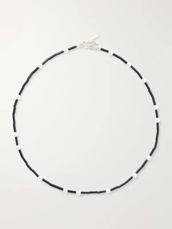 SOPHIE BUHAI Night Sky Sterling Pearl And Onyx Beaded Necklace - Silver
