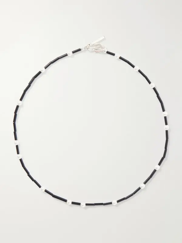 SOPHIE BUHAI Night Sky Sterling Pearl And Onyx Beaded Necklace - Silver