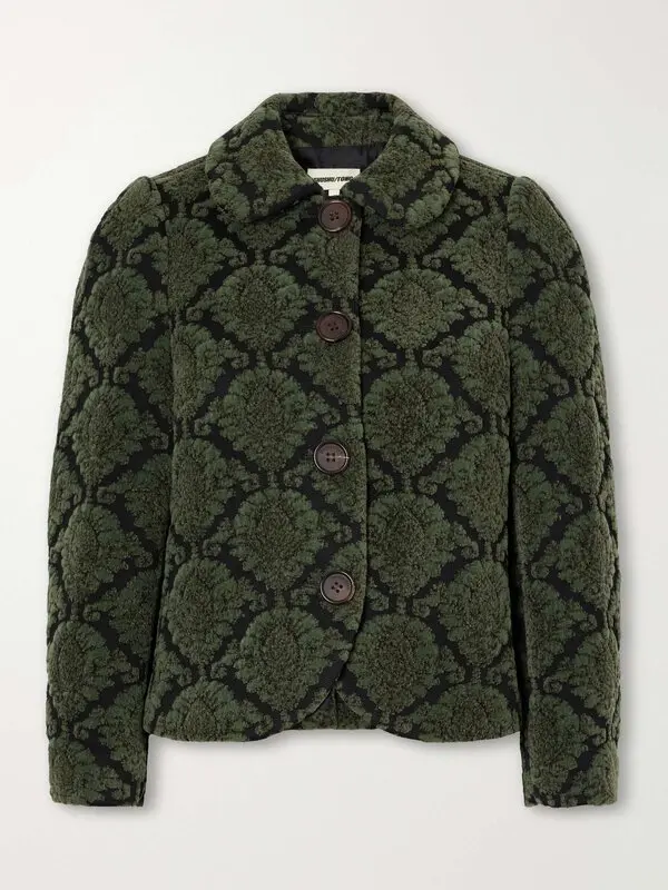 SHUSHU/TONG Cropped Cotton-blend Jacquard Jacket