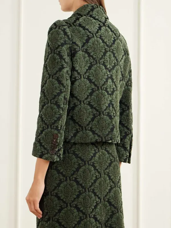 SHUSHU/TONG Cropped Cotton-blend Jacquard Jacket