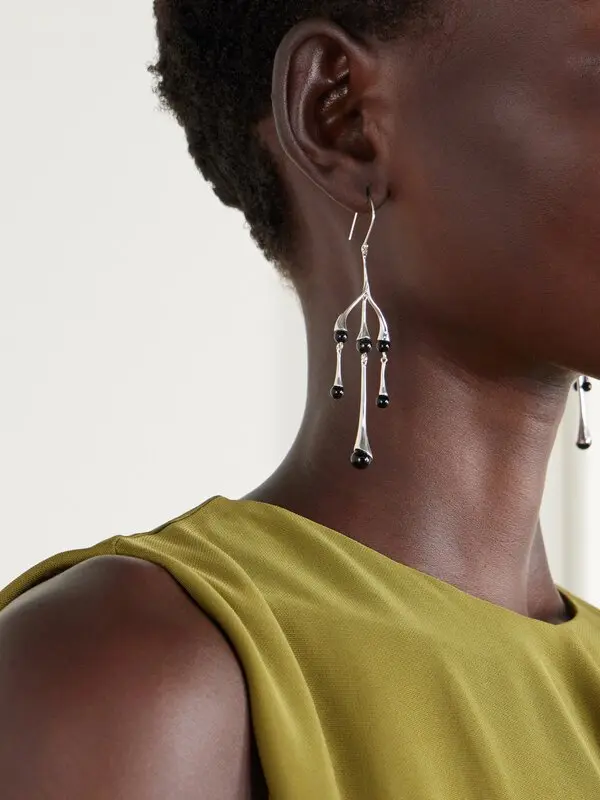 SOPHIE BUHAI Petite Chandelier Sterling And Onyx Earrings
