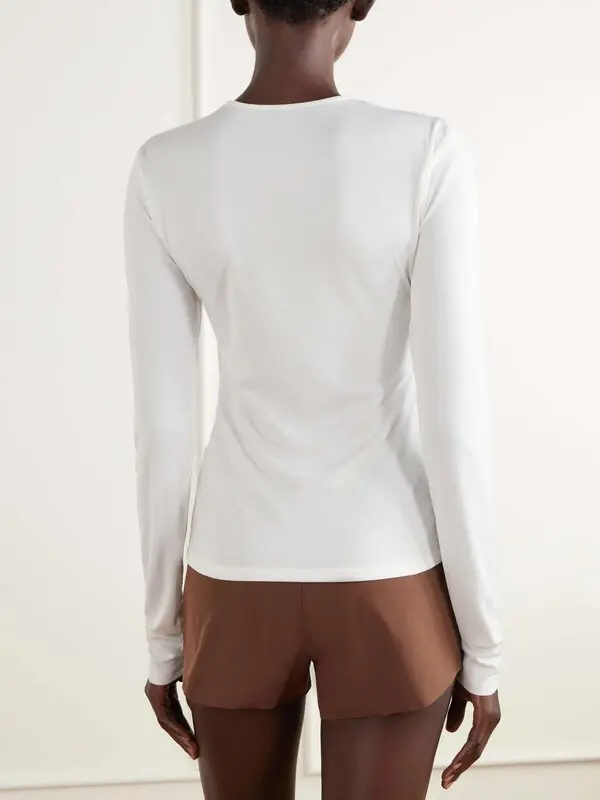 DISTRICT VISION Logo-appliquéd Paneled Recycled Mesh T-shirt