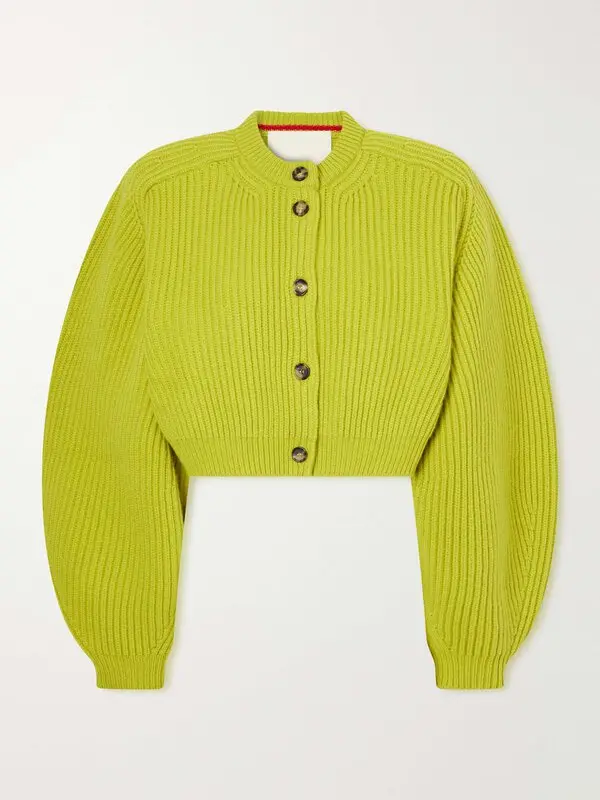 RÙADH The Cadogan Cropped Ribbed Cashmere Cardigan