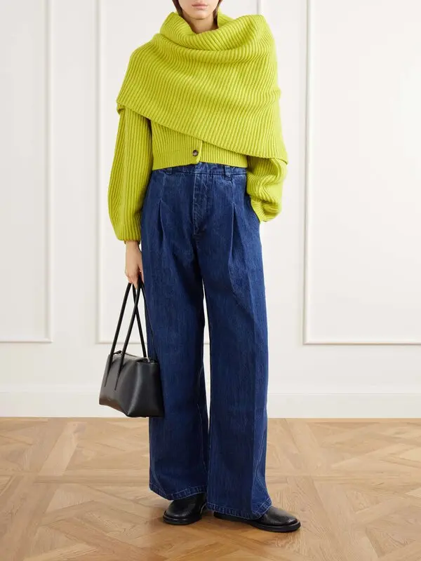RÙADH The Cadogan Cropped Ribbed Cashmere Cardigan
