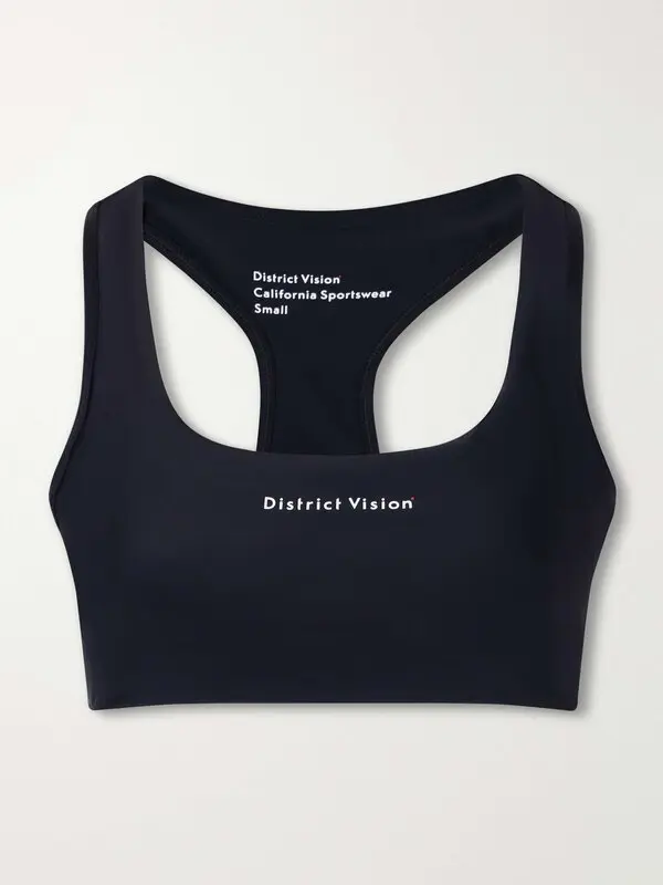 DISTRICT VISION Logo-appliquéd Jersey Support Sports Bra