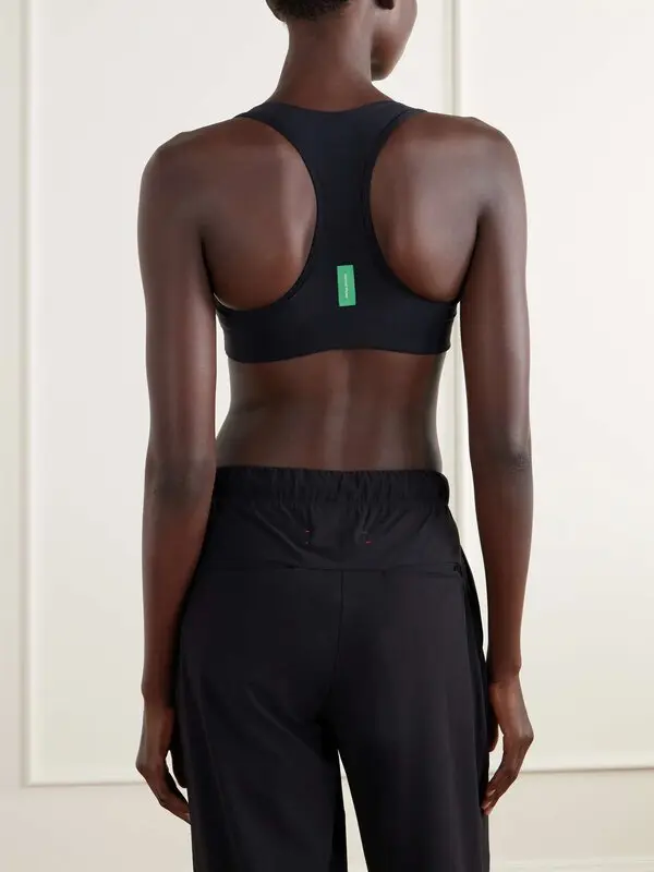 DISTRICT VISION Logo-appliquéd Jersey Support Sports Bra