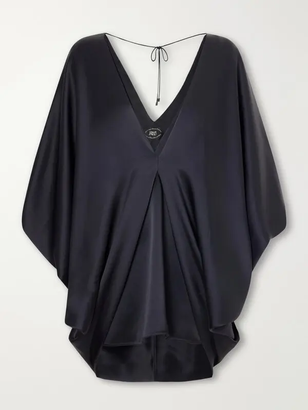 TALLER MARMO Butterfly Cape-effect Satin Mini Dress - Blue