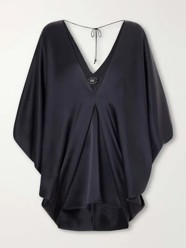 TALLER MARMO Butterfly Cape-effect Satin Mini Dress
