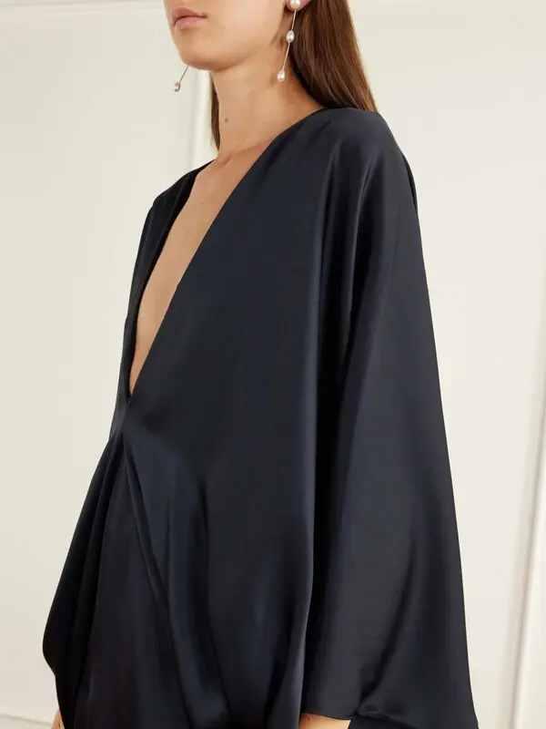 TALLER MARMO Butterfly Cape-effect Satin Mini Dress