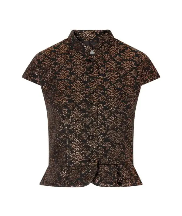 DESTREE Amoako Peplum Floral-jacquard Brocade Blouse - Multi