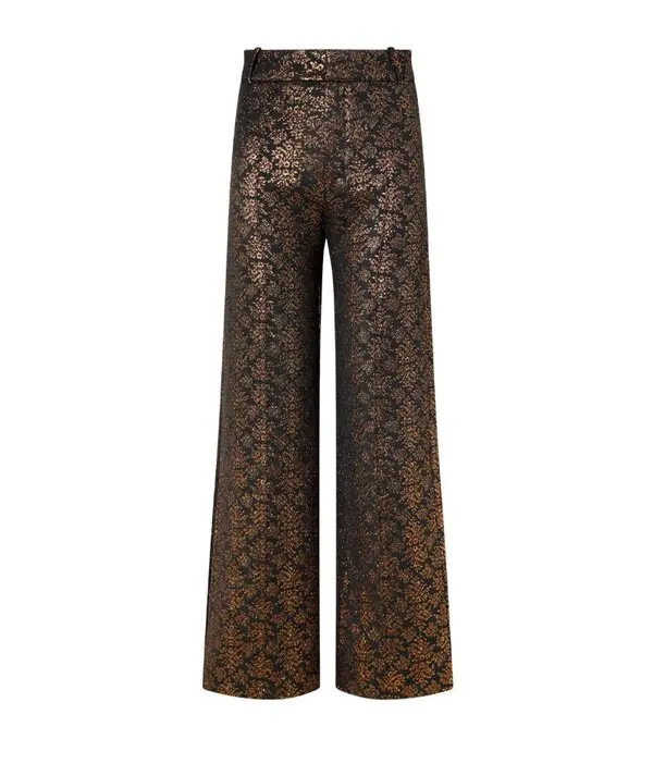 DESTREE Yoshitomo Pintucked Brocade Straight-leg Pants - Multi