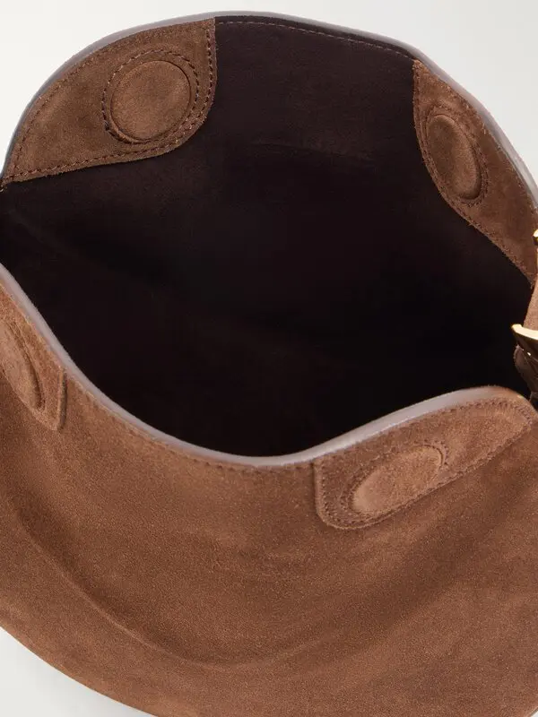 AMANU The Zambia Stacked Ring Suede Top-handle Bag - Brown