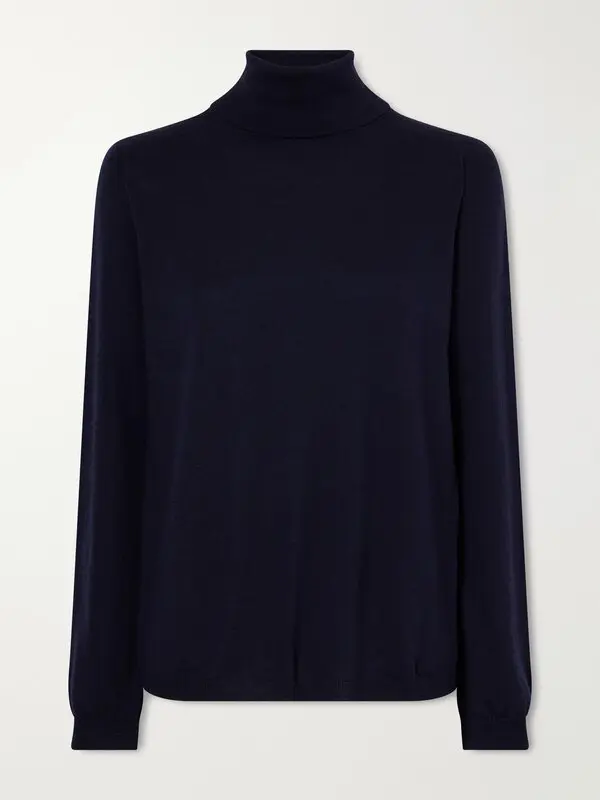Giuliva Heritage The Arianna Wool Turtleneck Sweater - Blue