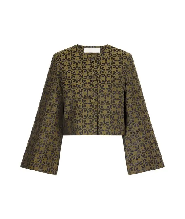 DESTREE Ruby Cropped Floral-jacquard Cotton-blend Twill Jacket - Multi