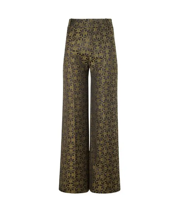 DESTREE Yoshitomo Pintucked Floral-jacquard Wide-leg Pants - Multi
