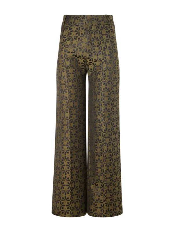 DESTREE Yoshitomo Pintucked Floral-jacquard Wide-leg Pants - Multi