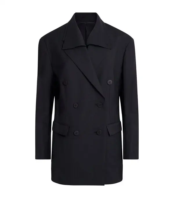 Issey Miyake Wool-blend Honest Ensemble Double-breasted Blazer - Black