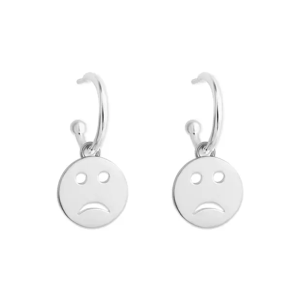 TOOLALLY Mood Hoops Sterling Sad