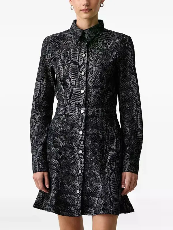 TRUSSARDI Snake-print Ruffled Mini Dress