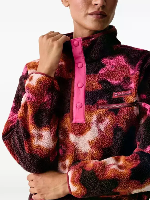 Columbia Helvetia Ii Abstract-print Fleece Sweater - Red