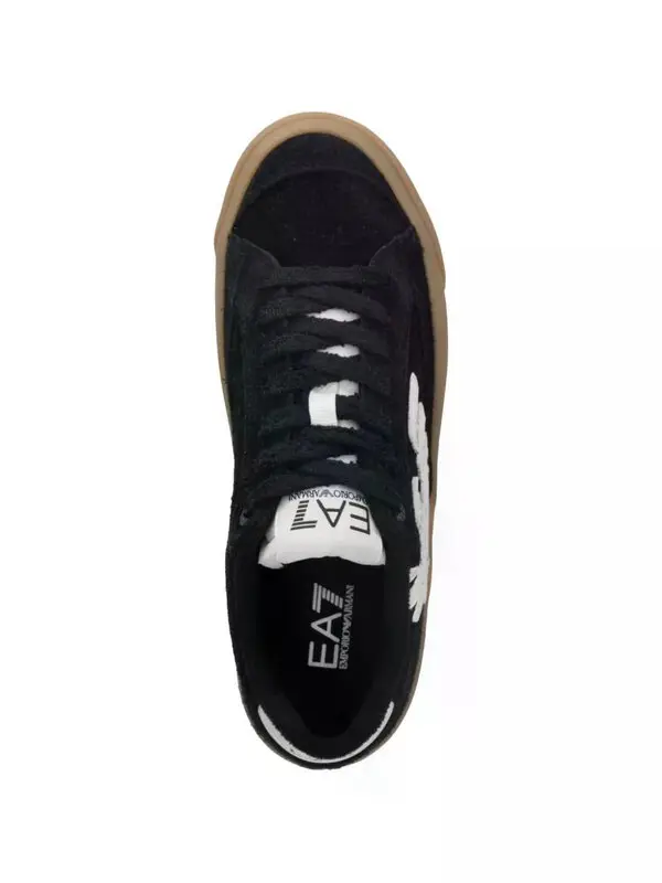 EA7 Logo-detail Leather Sneakers
