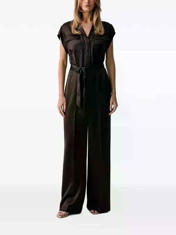 Guess Belted Cap-sleeve Jumpsuit - Brown