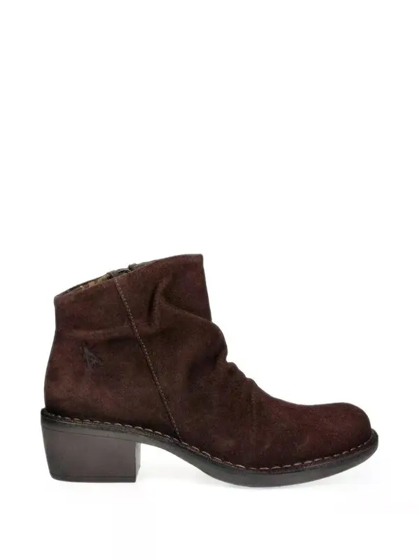 Fly London Ruched Suede Ankle Boots