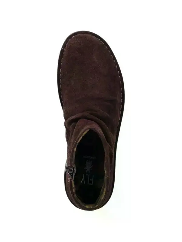 Fly London Ruched Suede Ankle Boots