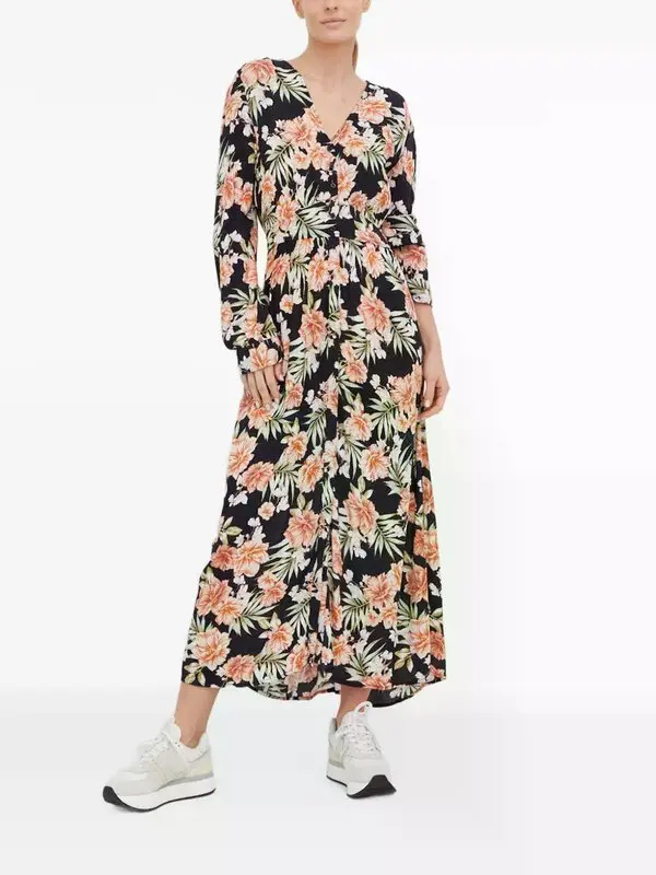 Rip Curl Floral-print Button-up Midi Dress