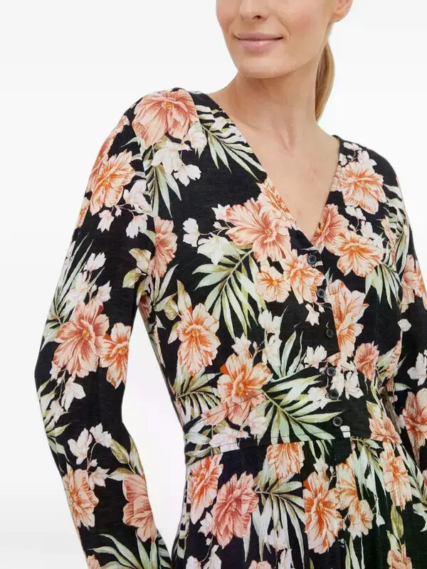 Rip Curl Floral-print Button-up Midi Dress