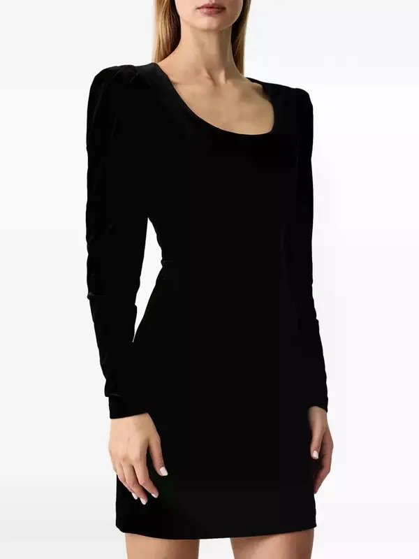 SILVIAN HEACH Puff-sleeve Velvet-finish Mini Dress